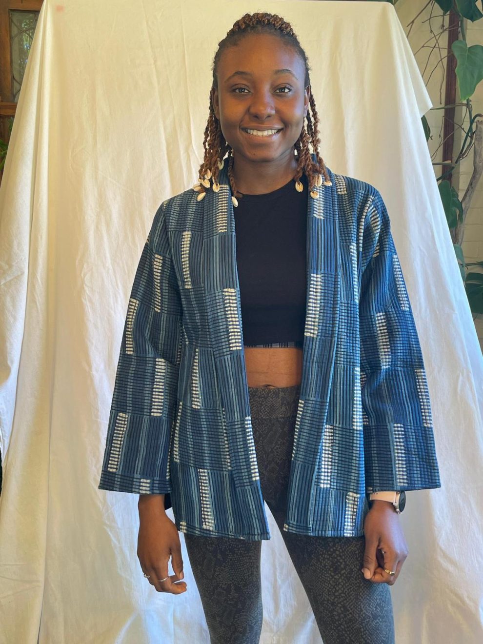 SIDDI - CROP JACKET - INDIGO - Khazana